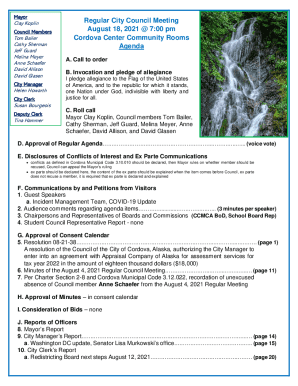 Fillable Online Tom Bailer, Cathy Sherman, Jeff Guard, - City of ...