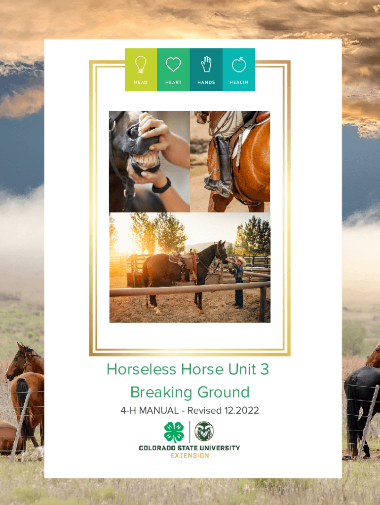 Fillable Online Horseless Horse Unit 3 Breaking Ground - Colorado 4-H ...