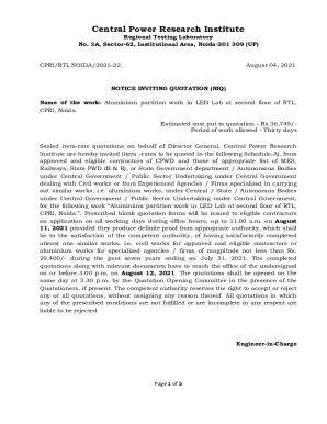 Fillable Online notice inviting quotation - Central Power Research ...