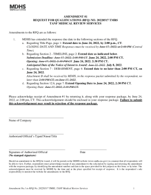 Fillable Online Amendment #1 Request for Qualifications (RFQ) No ... - MS.gov Fax Email Print ...