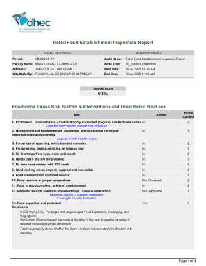 Fillable Online Food safety - your responsibilities: Food inspections ...