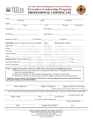 Fillable Online Executive Leadership Program PROFESSIONAL CERTIFICATE Fax Email Print - pdfFiller