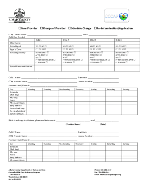 Fillable Online New Provider Change of Provider Schedule ... Fax Email ...