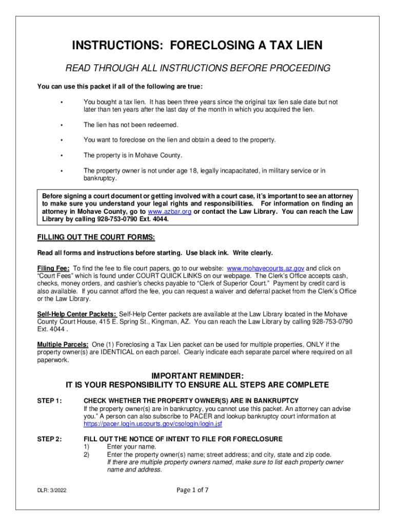 Fillable Online It has been three years since the original tax lien ...
