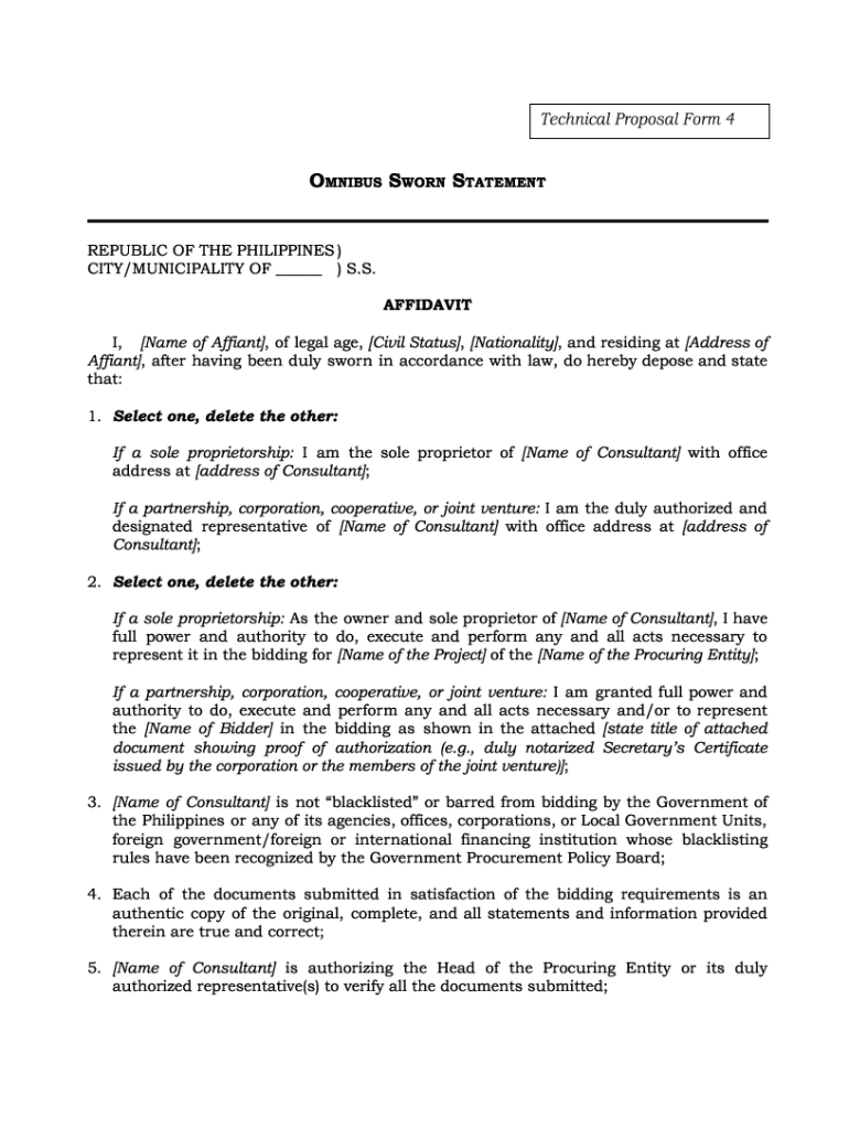 Fillable Online S.S. AFFIDAVIT I, Name of Affiant, of legal age, Civil ...