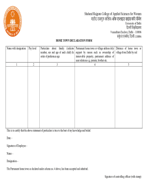 Fillable Online Home Town Declaration Form Fax Email Print - pdfFiller