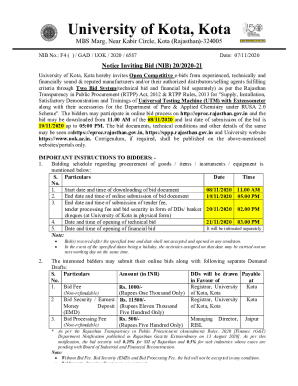 Fillable Online University of Kota, Kota Fax Email Print - pdfFiller
