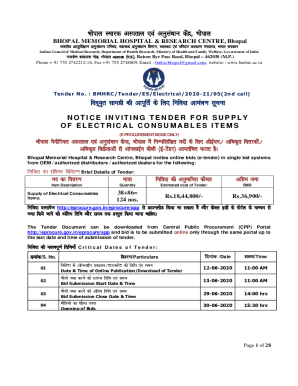 Fillable Online E-tender for Electrical Consumables items Fax Email ...