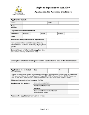 Fillable Online Right to Information Application Form current from 1 ...
