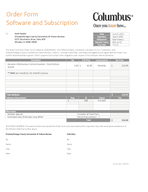 Fillable Online Order Form Software and Subscription Fax Email Print - pdfFiller