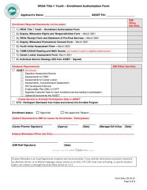 Fillable Online WIOA Title 1 Adult Application Eligibility ...