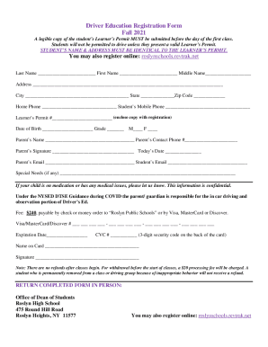 Fillable Online Driver Education Forms Fax Email Print - pdfFiller