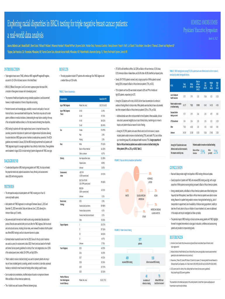 Fillable Online Racial disparities in genetic testing of breast cancer ...