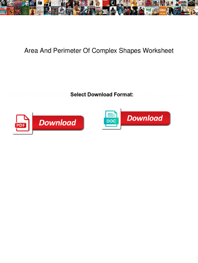 Fillable Online Area And Perimeter Of Complex Shapes Worksheet. Area ...