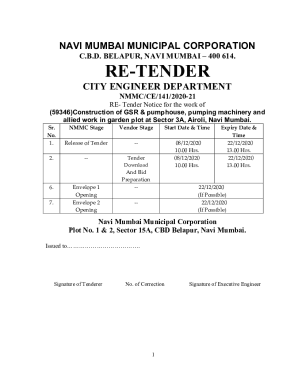 Fillable Online RE-TENDER - maharashtra e-Procurement Fax Email Print ...
