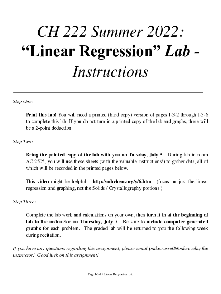 Fillable Online Regression labworksheet.pdf - Lab Worksheet: Simple Linear... Fax Email Print ...