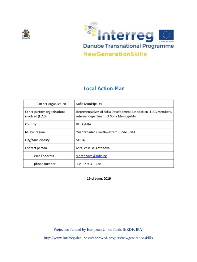 Fillable Online Local Action Plan - Danube Transnational Programme Fax ...