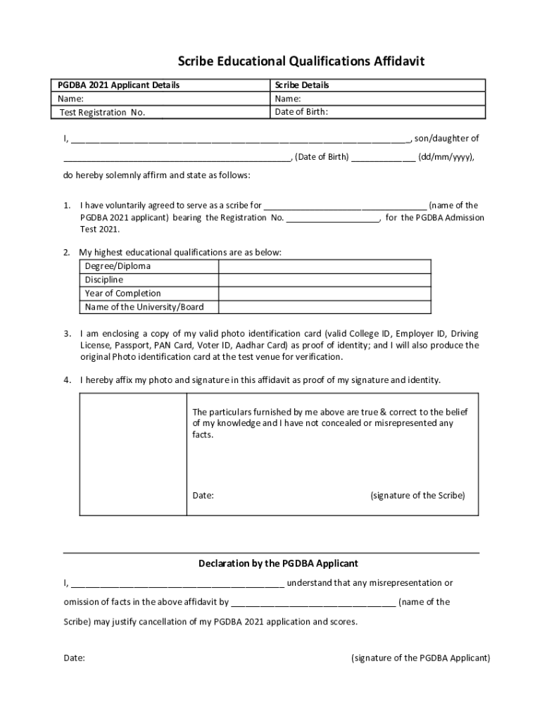 Fillable Online Scribe AffidavitPDFIdentity Document - Scribd Fax Email ...