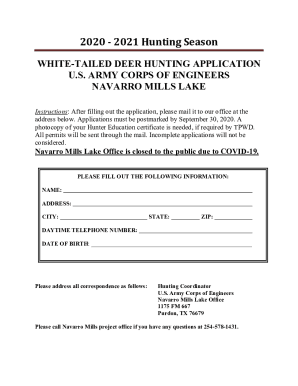 Fillable Online WHITE-TAILED DEER HUNTING APPLICATION Fax Email Print ...