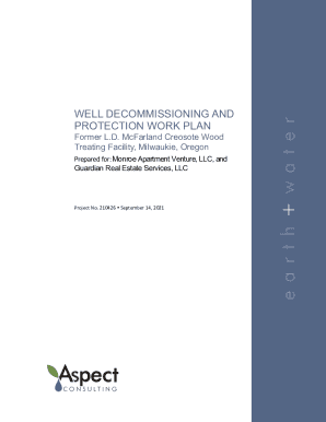 Fillable Online Well Decommissioning and Protection Work Plan. Report ...