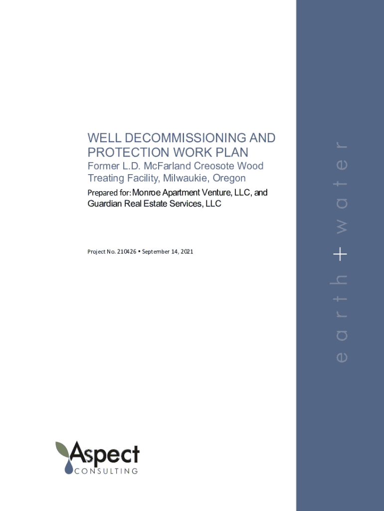 Fillable Online Well Decommissioning and Protection Work Plan. Report ...