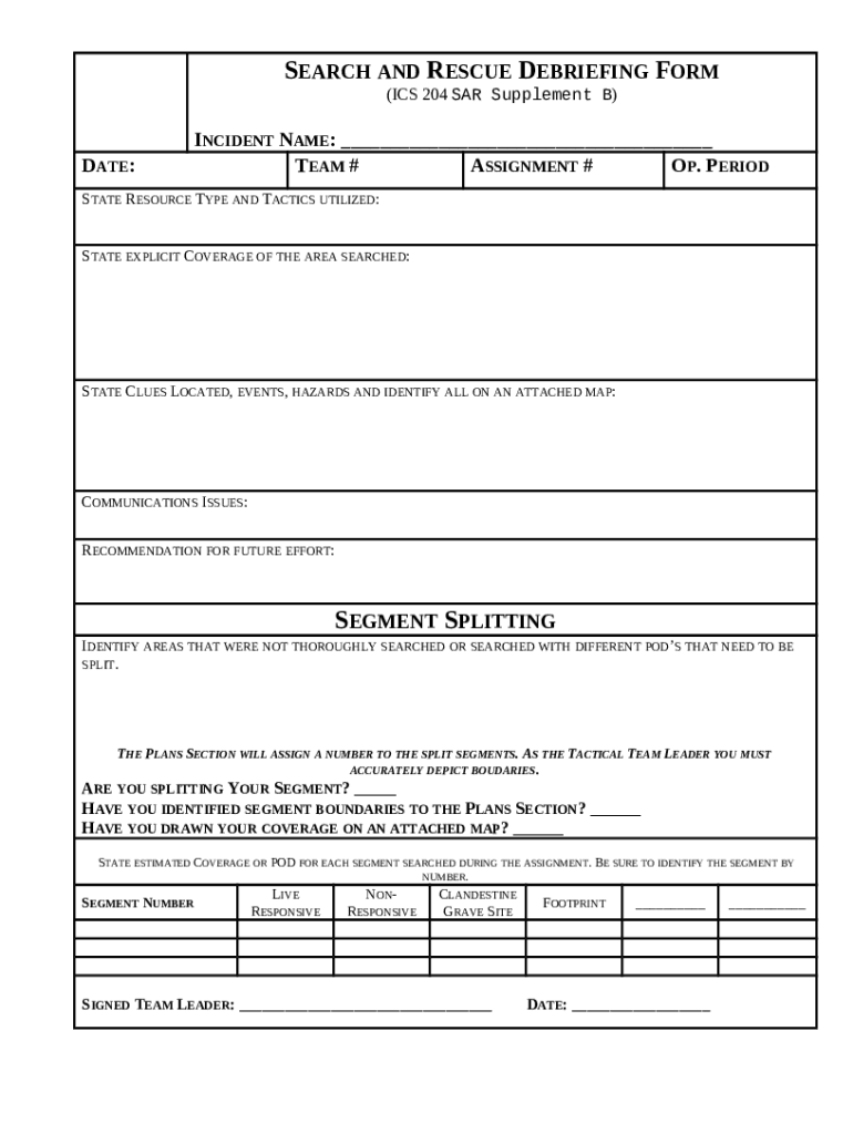 British Columbia Search And Rescue ICS s Instructions Doc Template ...