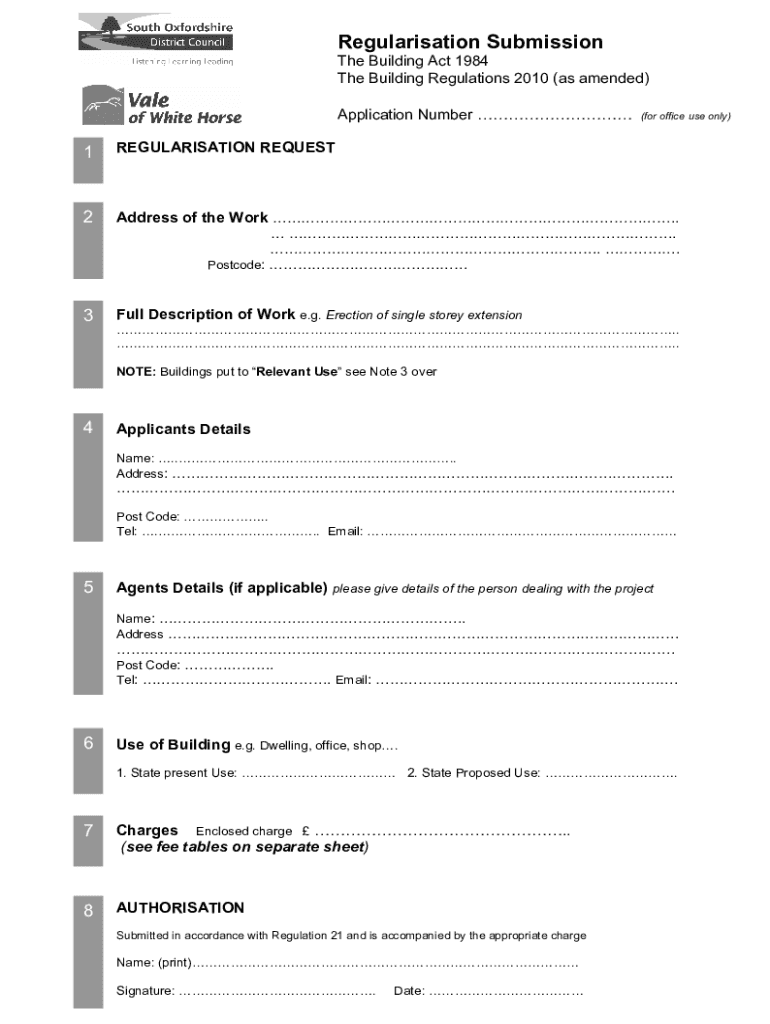 Fillable Online Regularisation Application Form London Wandsworth Council Fax Email Print
