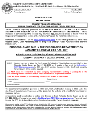 Fillable Online RFP NO. 2022-007 REQUEST FOR PROPOSALS FOR ... Fax Email Print - pdfFiller