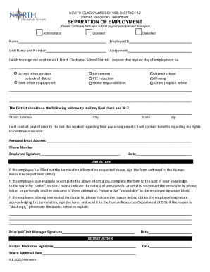 Fillable Online Person County Schools Resignation Form Fax Email Print ...