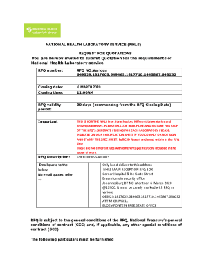 Fillable Online RFQ NO:Various Fax Email Print - pdfFiller