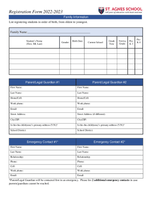 Fillable Online Registration Form 2022-2023 - Rackcdn.com Fax Email Print - pdfFiller