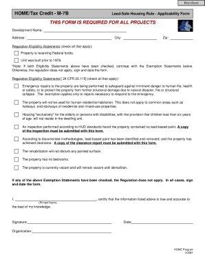 Fillable Online HOME/Tax Credit - M-7B THIS FORM IS REQUIRED FOR ALL ...