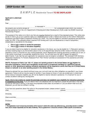 Fillable Online SRDP Exhibit 16B-GIN To Be Displaced Form Fax Email ...