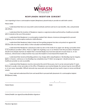 Fillable Online Request and Consent for Subdermal Implant () Fax Email ...