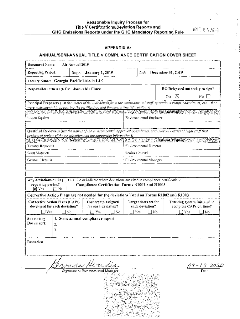 Fillable Online PSD and Title V Permitting Guidance for Greenhouse ...