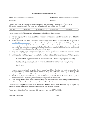 Fillable Online Holiday Purchase Application Form Name - Blakemore Fax ...