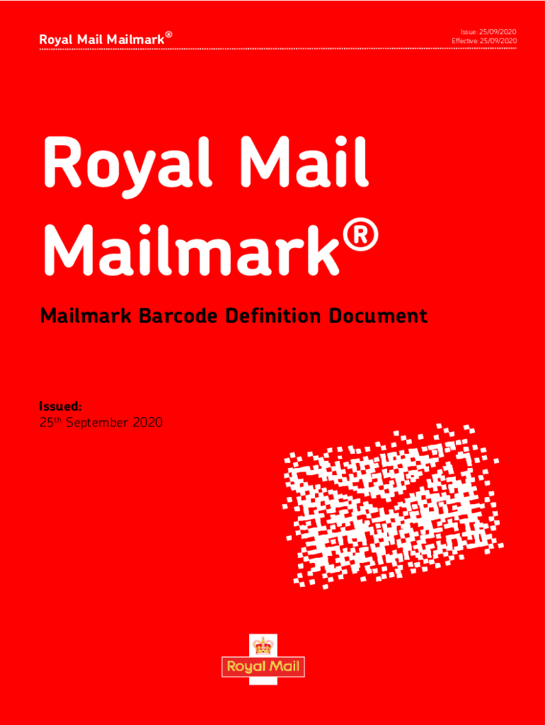 Fillable Online Mailmark Barcode Definition Document - Royal Mail ...