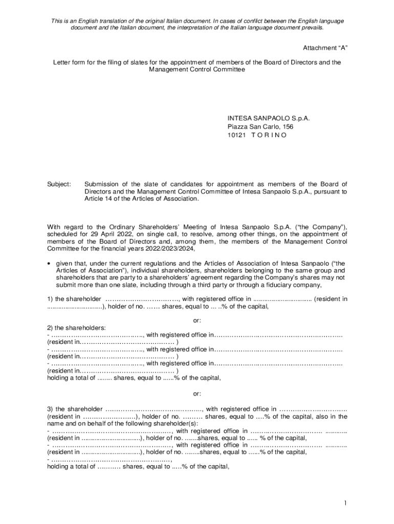 Fillable Online This is an English translation of the original Italian ...