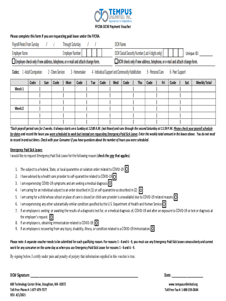 Fillable Online 410.1E1 Emergency Paid Sick Leave Request Form Under ...