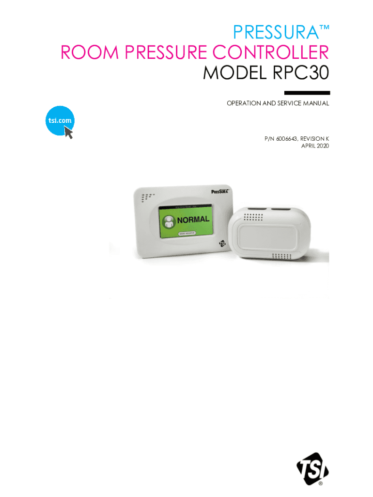 Fillable Online TSI Instruments PRESSURA RPC30 Operation And Service ...