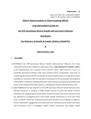 Fillable Online DRAFT Memorandum of Understanding (MOU) Fax Email Print ...