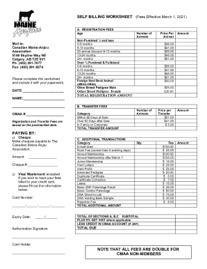 Fillable Online Self Billing Worksheet January 2021.doc Fax Email Print ...