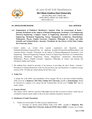 Fillable Online Shri Mata Vaishno Devi University Sub Post Office, Katra Fax Email Print - pdfFiller