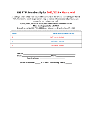 Fillable Online Membership Packet - Liberty High School PTSA Fax Email ...