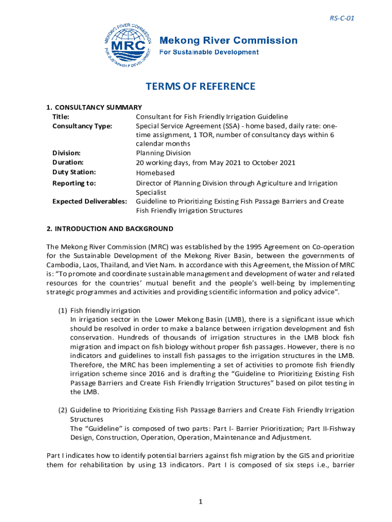 Fillable Online TOR Template Individual Contract Fax Email Print ...