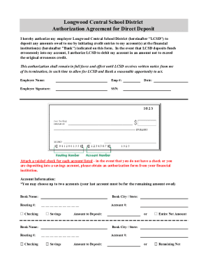 Fillable Online direct deposit authorization form.xls Fax Email Print - pdfFiller