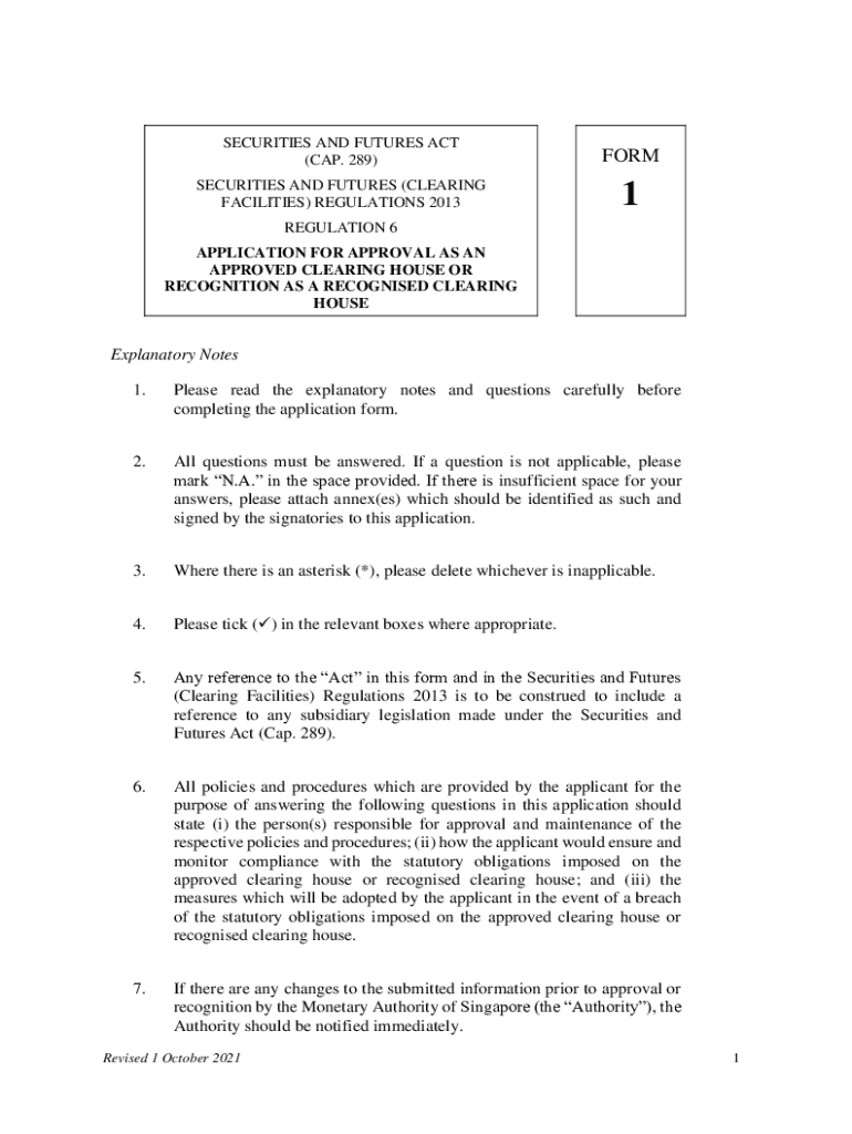 Fillable Online Form-1 - Monetary Authority of Singapore Fax Email ...