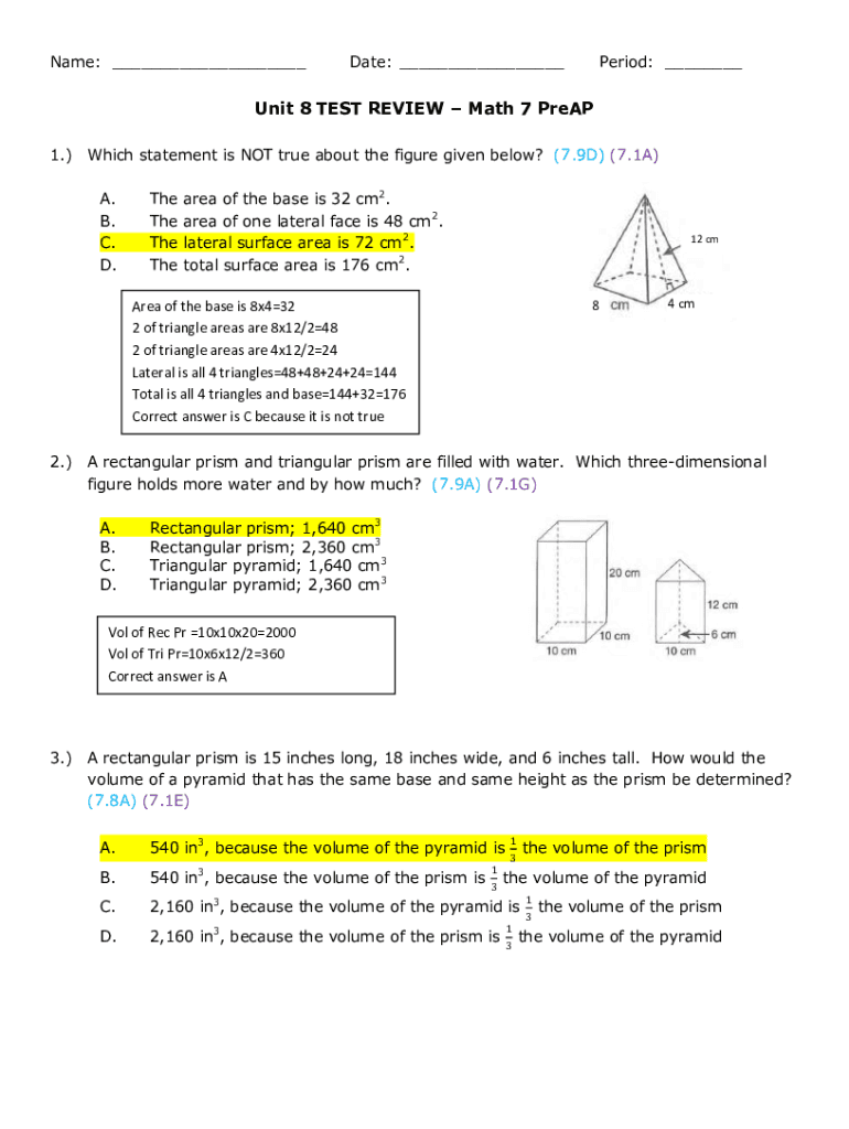 Fillable Online Secondary Mathematics---Grade 6 Pre AP Year At-A-Glance ...