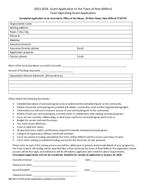 Fillable Online 2023-2024- Grant Application to the Town of New ... Fax Email Print - pdfFiller