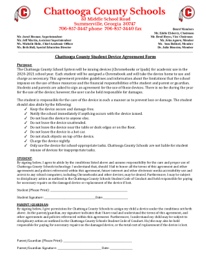 Fillable Online Device Agreement Form Virtual Student Fax Email Print ...